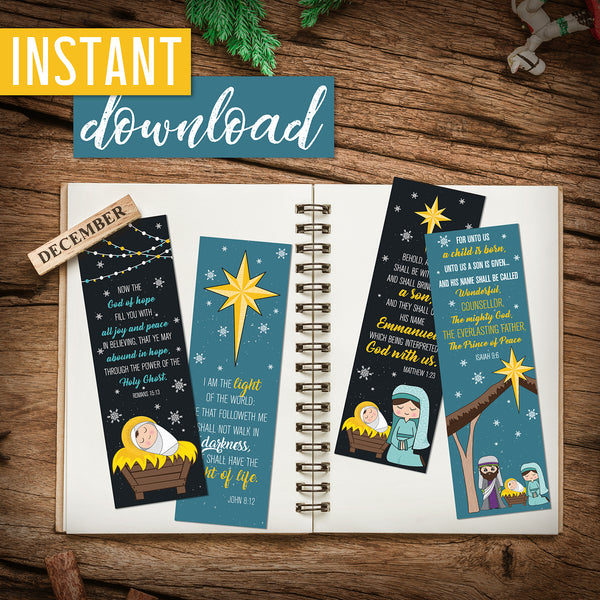 Christmas Nativity Bookmark Printable - Instant Download - Shop Ringmasters