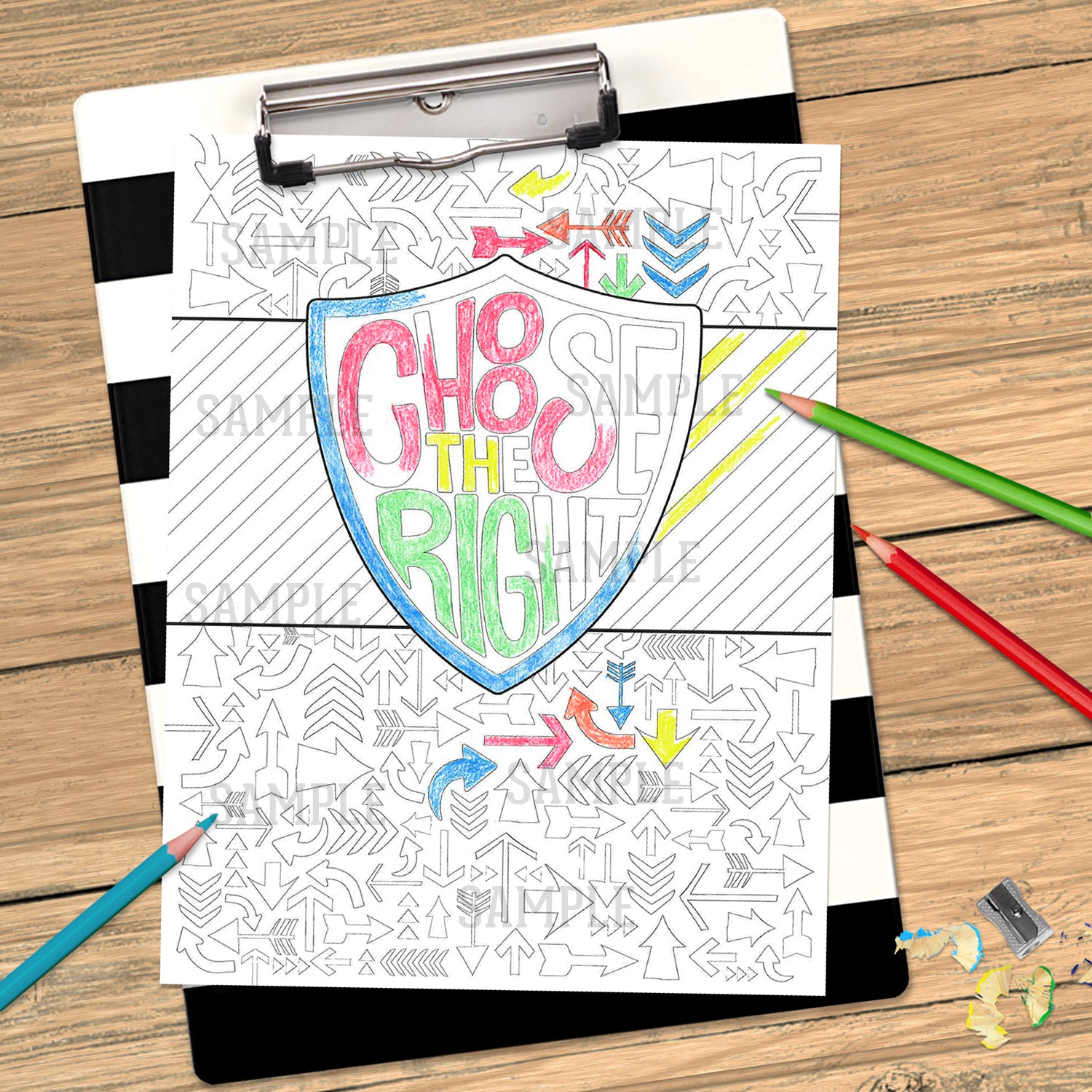 CTR - Choose The Right Shield Coloring Page - Instant Download - Shop ...
