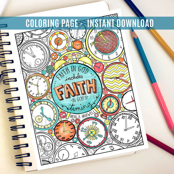 Faith In God Coloring Page - Instant Download - Shop Ringmasters