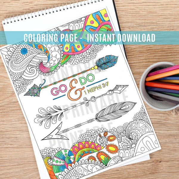 Go and Do Coloring Page - Instant Download - Shop Ringmasters